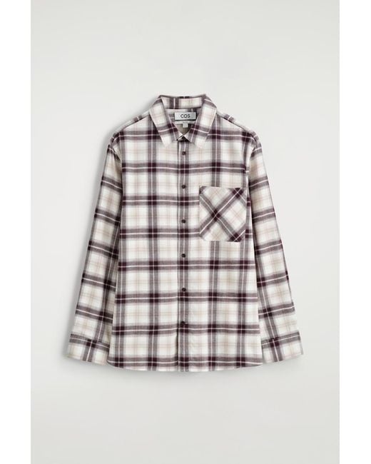 COS Checked Pima Cotton Shirt in Natural for Men | Lyst UK