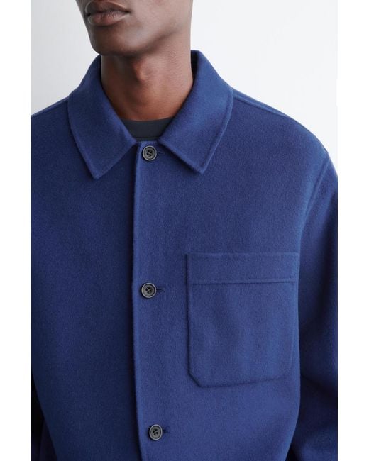 COS Double-Faced Wool Overshirt in Blue for Men | Lyst UK