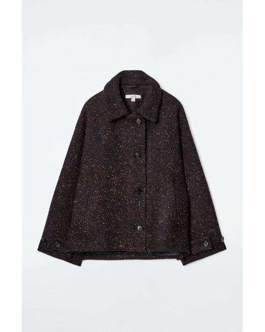 COS Flecked Wool-blend Jacket in Black | Lyst