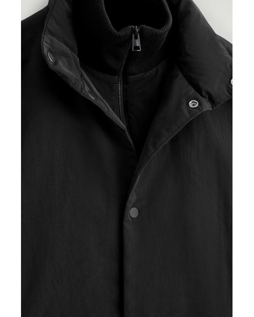 COS Padded Funnel-Neck Down Jacket in Black for Men | Lyst UK