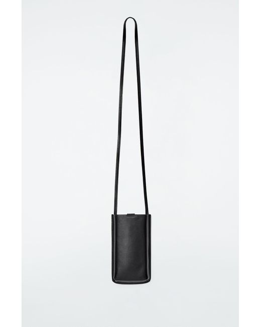 COS Crossbody Phone Pouch - Leather in Black | Lyst