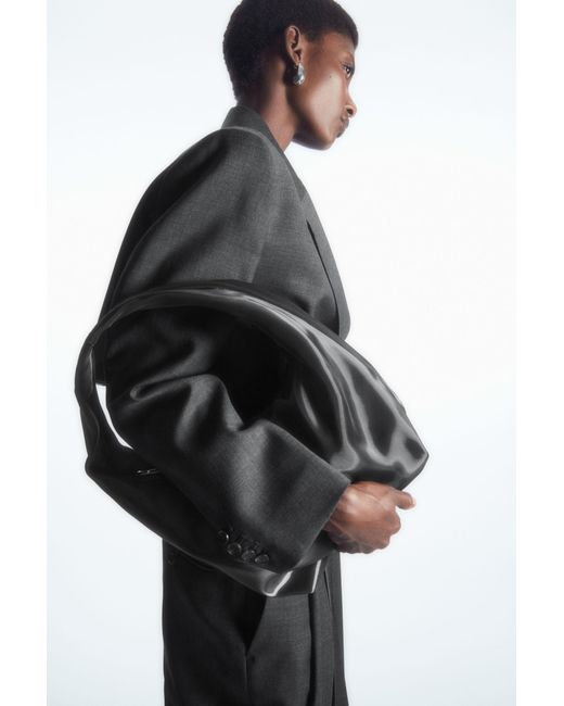 COS Mini High-shine Shoulder Bag in Black | Lyst UK