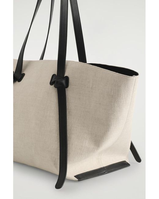 COS Pinch Tote Bag in Natural | Lyst