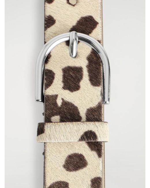 COS Animal-Print Pony Hair-Effect Leather Belt in Natural | Lyst UK