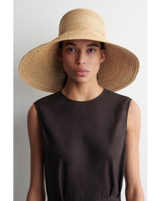 COS Wide-brim Straw Hat in White | Lyst UK