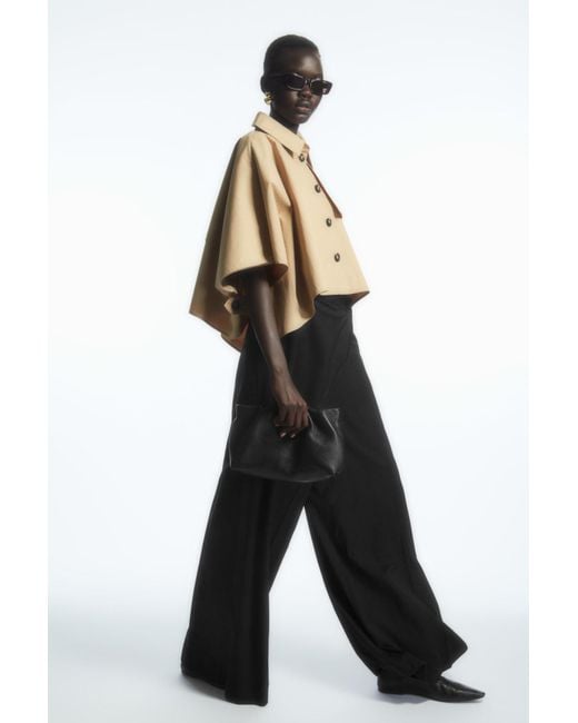COS Hybrid Trench Coat Cape in Natural | Lyst