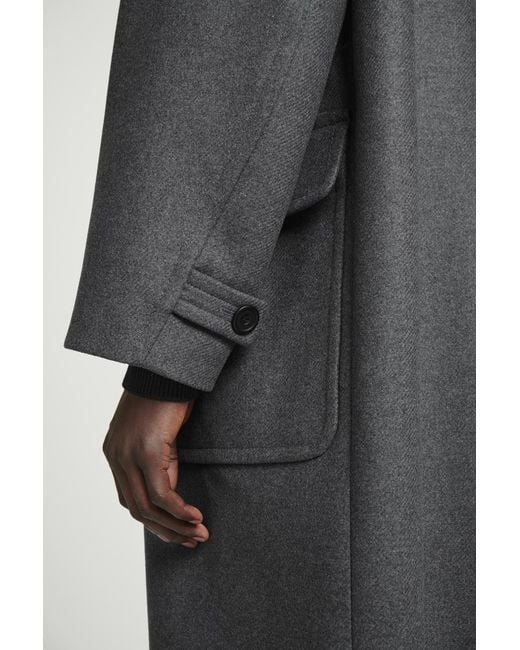 COS Hooded Wool Duffle Coat in Grey for Men | Lyst UK