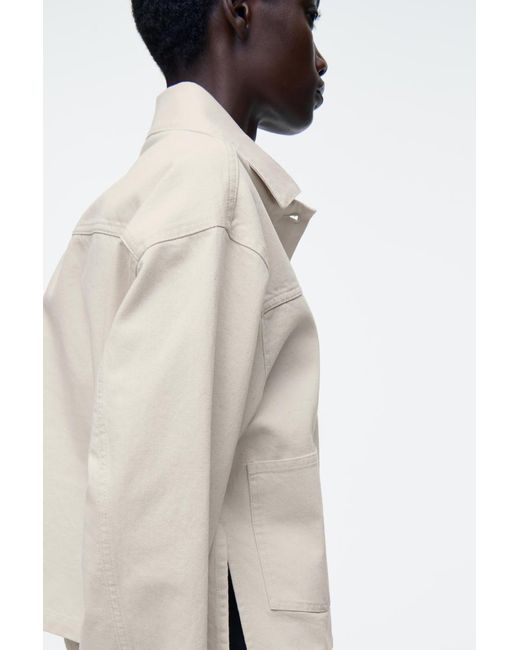 COS Boxy Denim Jacket in White | Lyst UK