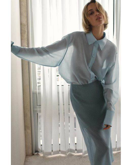 COS Sheer Shirt in Blue | Lyst UK