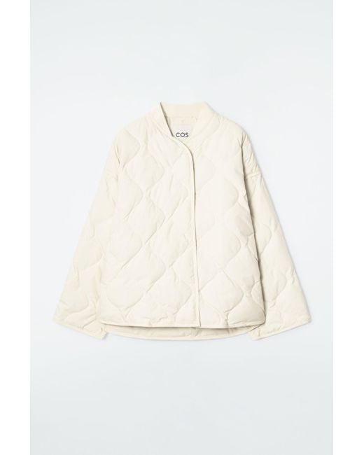 COS Oversized Quilted Jacket in White | Lyst