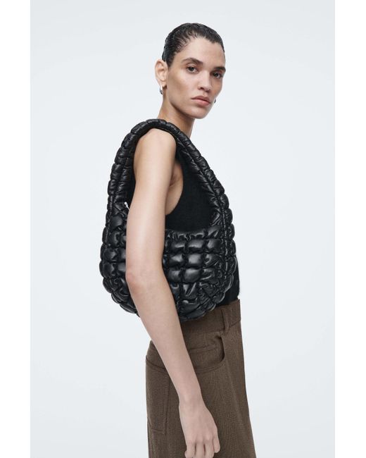 COS Quilted Mini Bag - Leather in Black | Lyst