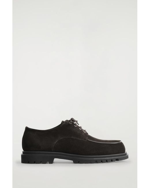 COS Chunky Suede Derby Shoes in Black for Men | Lyst