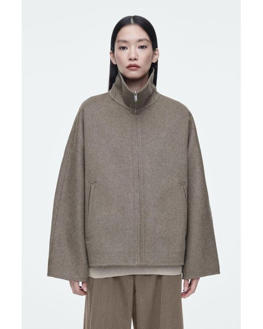 COS Oversized Double-faced Wool Jacket in Brown | Lyst