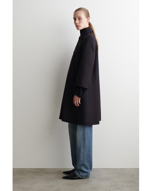 COS Voluminous Wool Car Coat in Black | Lyst UK