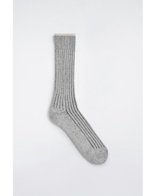 COS Chunky Ribbed-Knit Socks in White for Men | Lyst