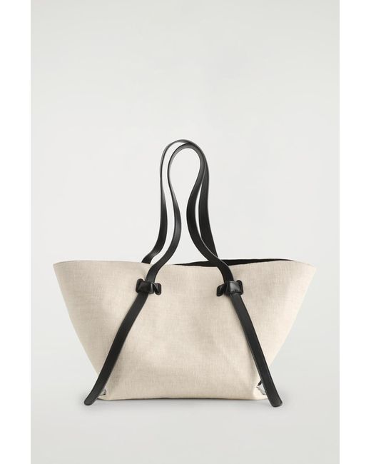 COS Pinch Tote Bag in Natural | Lyst