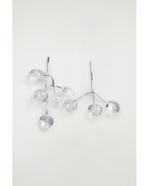 COS Mismatched Cascading Glass Earrings in Blue | Lyst