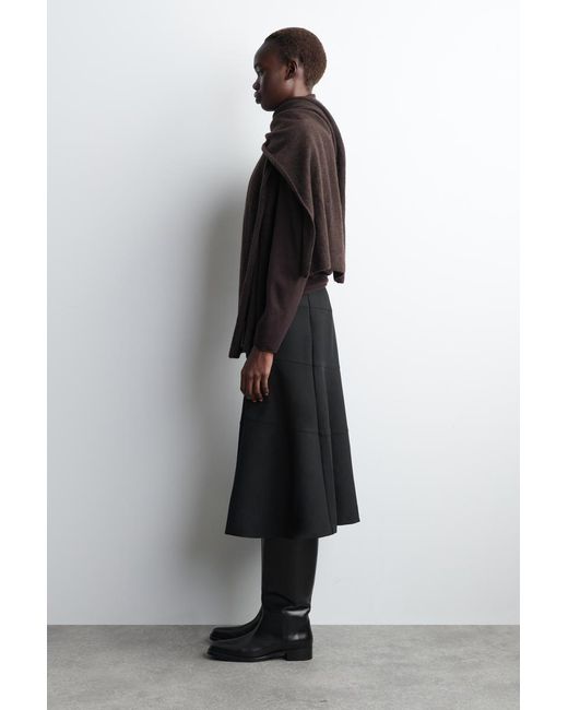 COS Curved A-Line Midi Skirt in Black | Lyst UK