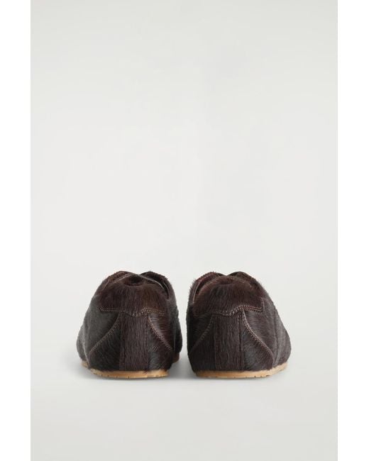 COS Minimal Pony-Hair Trainers in Brown | Lyst UK