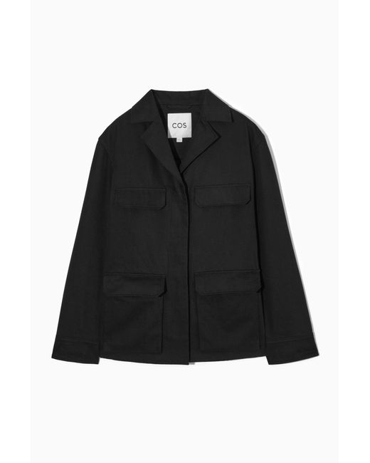 COS Twill Utility Jacket in Black | Lyst UK