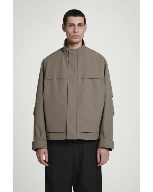 COS Twill Utility Bomber Jacket in Natural for Men | Lyst