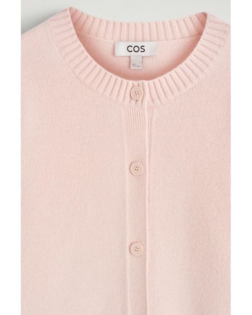 COS Merino Wool Cardigan in Pink | Lyst