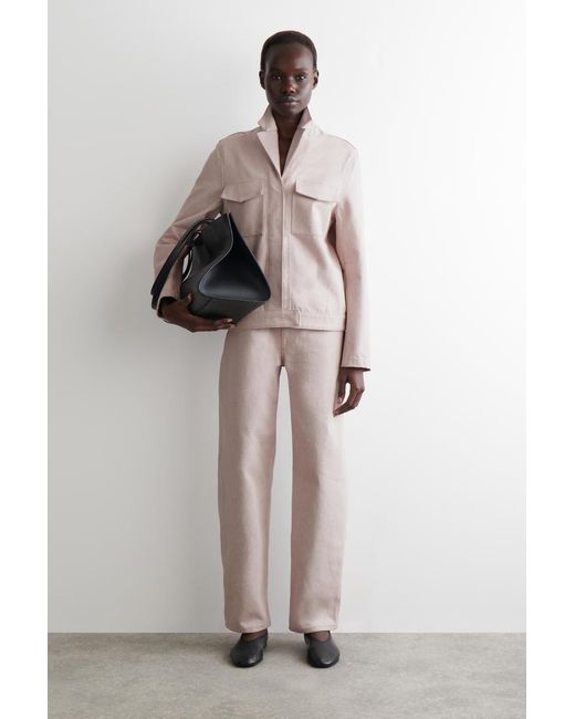 COS Denim Utility Jacket in Natural | Lyst UK