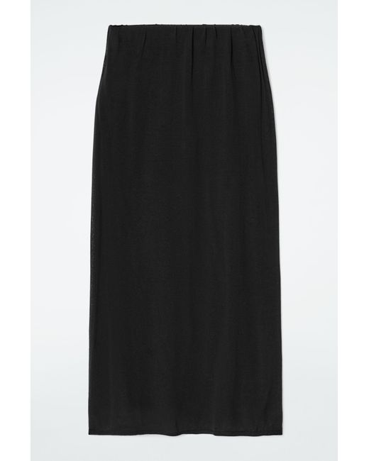 COS Sheer Knitted Skirt in Black | Lyst