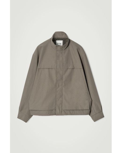 COS Twill Utility Bomber Jacket in Natural for Men | Lyst