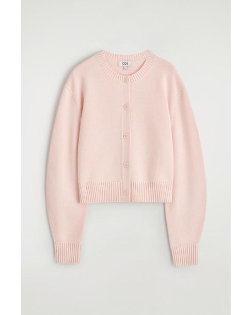 COS Merino Wool Cardigan in Pink | Lyst