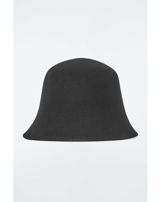 COS Felted-wool Bucket Hat in Black | Lyst