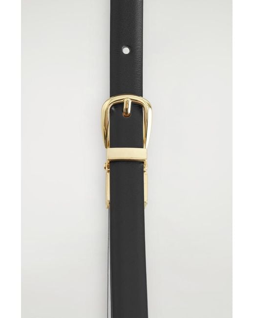 COS Reversible Slim Leather Belt in White | Lyst UK