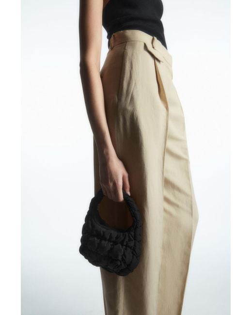 COS Quilted Micro Bag in Black | Lyst