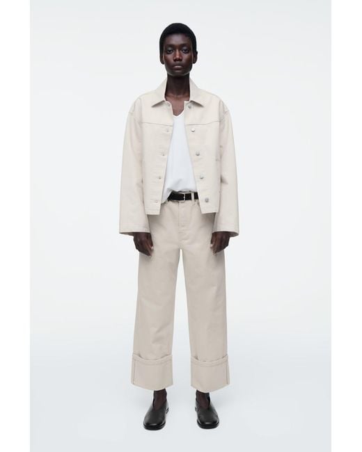COS Boxy Denim Jacket in White | Lyst UK