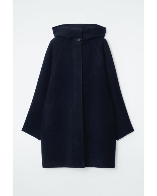 COS Oversized Double-faced Wool Coat in Blue | Lyst