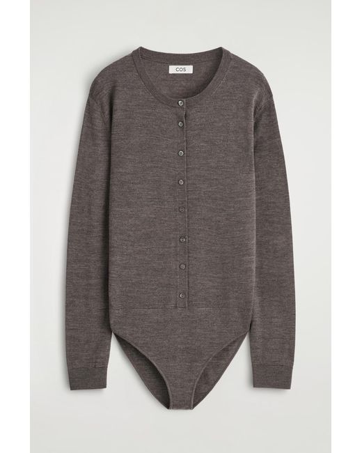COS Merino Wool Cardigan Body in Grey | Lyst UK