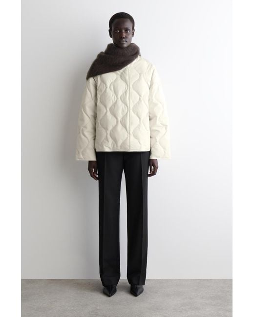 COS Oversized Quilted Jacket in Natural | Lyst