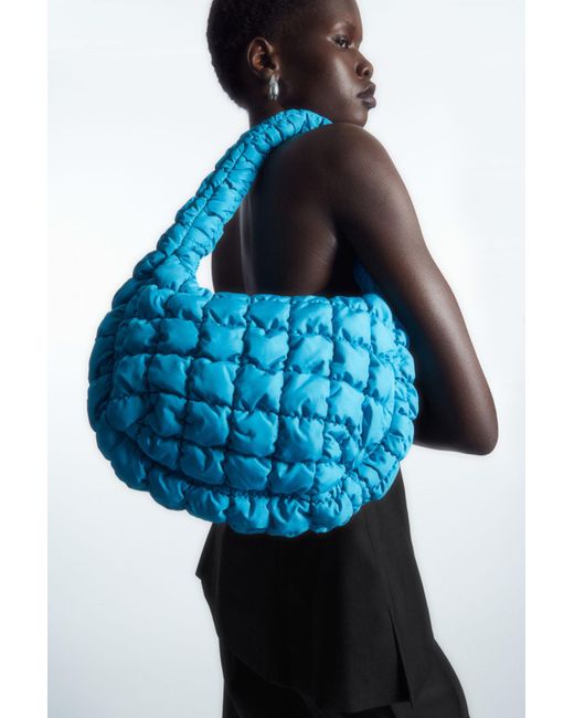 COS Quilted Mini Bag in Blue | Lyst