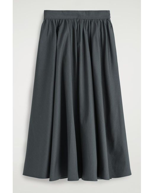 COS Gathered A-Line Midi Skirt in Grey | Lyst UK