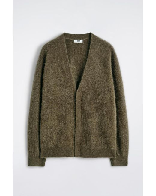 COS Brushed-Cashmere V-Neck Cardigan in Green for Men | Lyst UK
