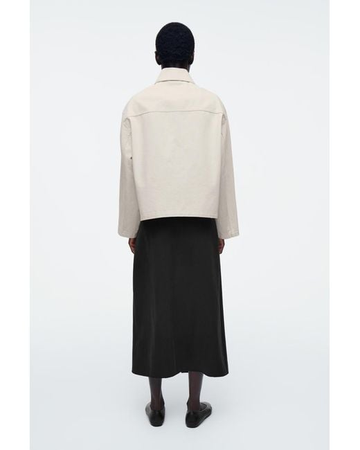 COS Boxy Denim Jacket in White | Lyst UK