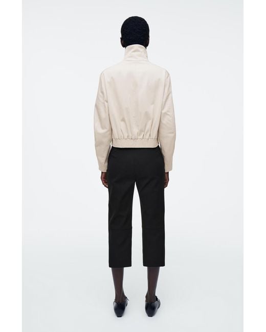 COS Funnel-neck Bomber Jacket in Natural | Lyst UK