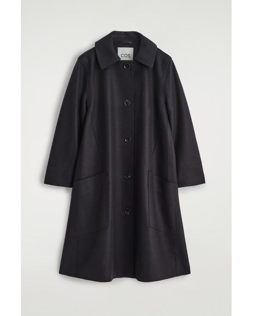 COS Voluminous Wool Car Coat in Black | Lyst UK