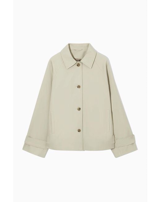 COS Minimal Short Trench Coat in Natural | Lyst