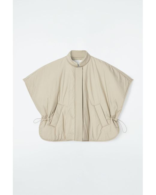 COS Cropped Padded Hybrid Vest in Natural | Lyst