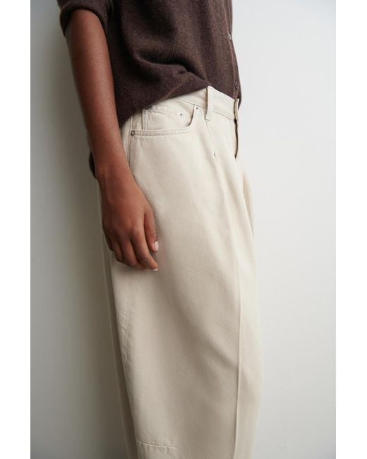 COS Twine Barrel-Leg Jeans in Natural | Lyst UK