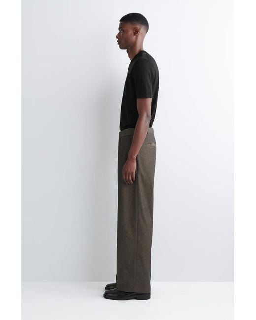 COS Herringbone Relaxed-Fit Wide-Leg Trousers in Green for Men | Lyst