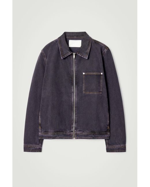 COS Boxy Denim Zip-up Jacket in Blue for Men | Lyst
