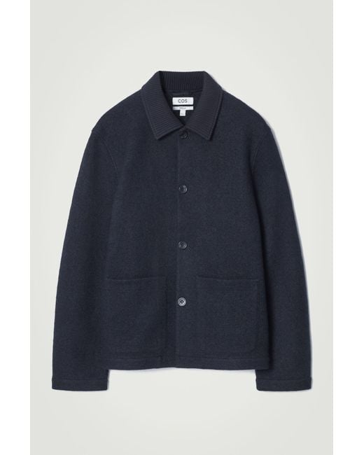 COS Boiled-wool Chore Jacket in Blue for Men | Lyst