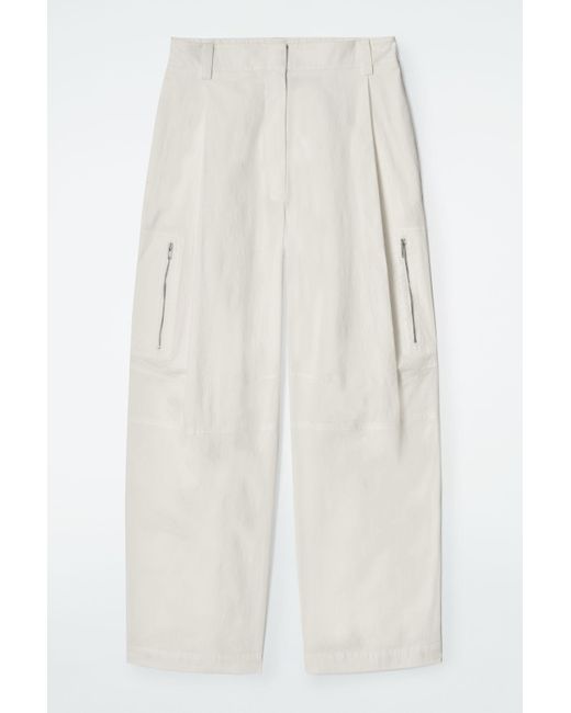 COS Utility Barrel-leg Cargo Pants in White | Lyst